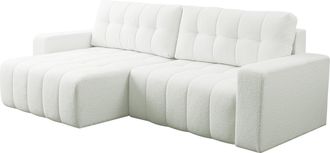 Mirjan24 Ecksofa Mitzig, 4-Sitzer Sofa in L-Form mit Schlaffunktion & Bettkasten, Ottomane universell montierbar, modernes Stoffsofa f&uuml;rs Wohnzimmer (Bravo 21)