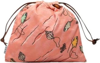 Loewe Pochette &agrave; cordon en toile imprim&eacute;e Pre-owned - Femme - Pre-owned - Rose - Taille: ONE Size