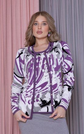 Passioni Strickjacke Twinset mit abstraktem Muster