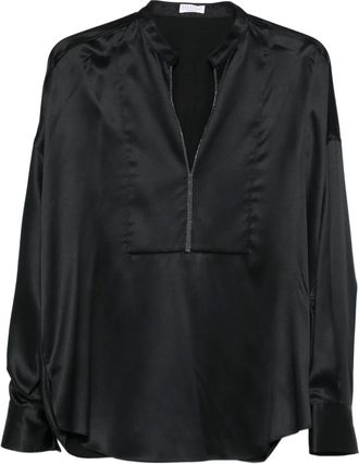 Brunello Cucinelli Bluse mit Strass - Schwarz