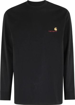 Carhartt Work in Progress American Script Longsleeve T-Shirt - - Tops - Herren - Schwarzk - M
