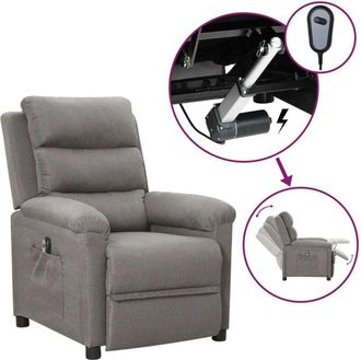 vidaXL Vidaxl - Fauteuil inclinable &eacute;lectrique Gris clair Tissu