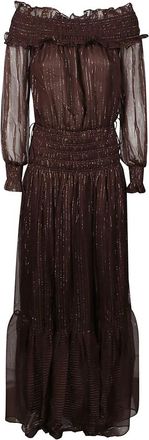 Self Portrait Femme, Robes, Brun, Taille: 34 FR Georgette Long Dress