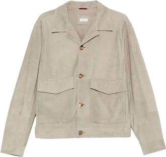 Brunello Cucinelli Homme, Vestes, Vert, Taille: L Veste en daim
