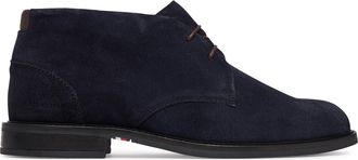 Tommy Hilfiger Schn&uuml;rschuhe Tommy Hilfiger Corporate Dressy Suede Lace Boot FM0FM05951 Dunkelblau