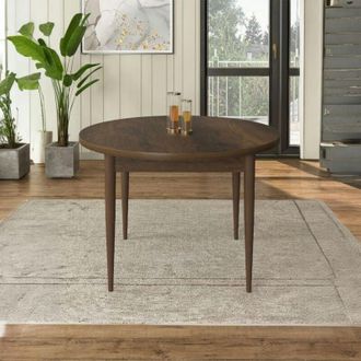 Pier Import Table à manger ronde effet bois foncé Ø90 cm LUNOR