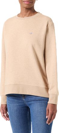 GANT Damen Shield C-Neck Sweatshirt, Khaki Mel, M EU