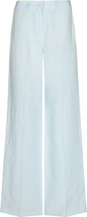 Marie M&eacute;ro Femme, Pantalons, Bleu, Taille: 46 FR Pantalon Droit en Lin