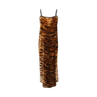 Seventy Femme, Robes, Brun, Taille: 38 FR Robe Longue en Velours Ab1261