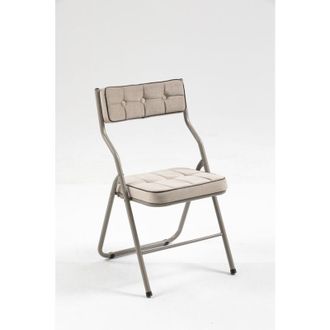 Liberte Libert&eacute; - Lot de 2 Chaises pliantes avec coussin en velours rembourr&eacute;e et cadre en acier, kaki