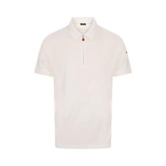 Kiton Homme, Tops, Blanc, Taille: XL Polo en coton zipp&eacute;