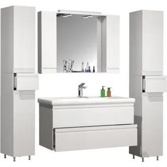 ebuy24 5-tlg. Waschplatz Waschtisch Silora XL