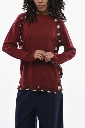 Stella McCartney Rundhalspullover Aus Schurwolle Mit Gemustertem Seidenband Stella McCartney