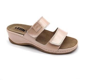 Leon 2020 Lederschuhe Sandalen Sandalette Clog Pantolette Komfortschuhe Hausschuhe, Damen, Lachs, EU 38
