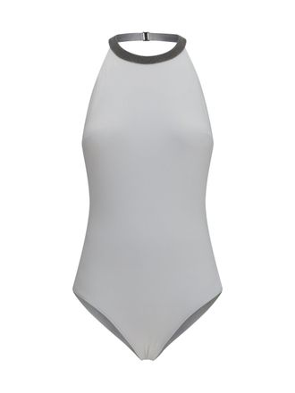 Brunello Cucinelli Monili Embellishment One-Piece Swimsuit - White