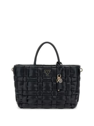 Guess Shopper & Totes - Woven Faux Leather Handbag With Gold-Tone Hardware - Gr. unisize - in Schwarz - f&uuml;r Damen