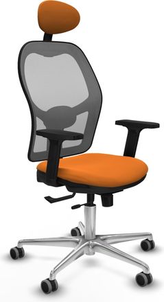 Piqueras y Crespo B&uuml;rostuhl Orange Jorquera mit 2D-Armlehnen, h&ouml;henverstellbarer Lendenwirbelst&uuml;tze und festem Kopfteil, ausgestattet mit Syncro/Traslack und injizierte