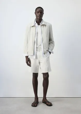 Mango Veste imperm&eacute;able &agrave; poches beige - Homme - XXL - MANGO MAN