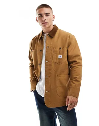 Lee Workwear - Lockere Canvas-Jacke in Hellbraun