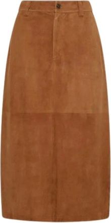 Marella Femme, Jupes, Brun, Taille: 34 FR Zeus Leather Skirt