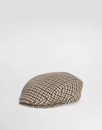 Dolce & Gabbana Houndstooth Wool Flat Cap - Mann Collection 58