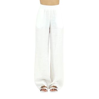 Kaos Pantaloni in Misto Lino - - Trousers - Damen - Wei&szlig; - 2XL