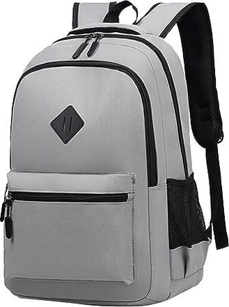 Generic Sac &agrave; dos d&eacute;cole unisexe classique pour adultes et adolescents avec port USB pour le lyc&eacute;e, le travail, le voyage, le d&eacute;jeuner pour femme, gris, taill