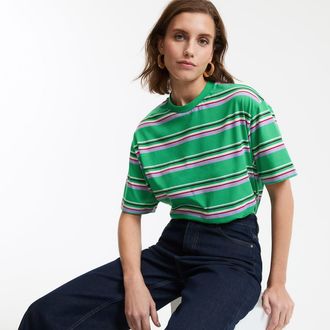 La Redoute Collections T-shirt Ray&eacute; Col Rond Manches Courtes