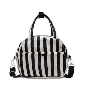 Generic Sac &agrave; main en toile ray&eacute;e sous les bras pour femme - Grande capacit&eacute; - Sac &agrave; main Hobo pour le quotidien, les voyages, le travail, Noir, 400.00x250.00