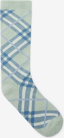 Burberry Chaussettes en coton mélangé Check, Size: XL