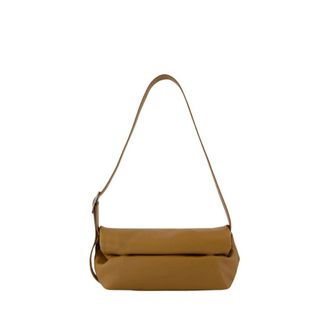Jil Sander Khaki Leder Schultertasche mit quadratischem G&uuml;rtel - - Bags - Damen - Beige - ONE SIZE