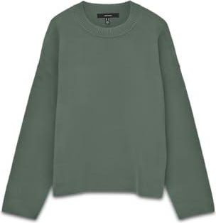 Vero Moda Vmsilje Ls O-Neck Boxy Pullover Noos Pull, Laurel Wreath, S Femme