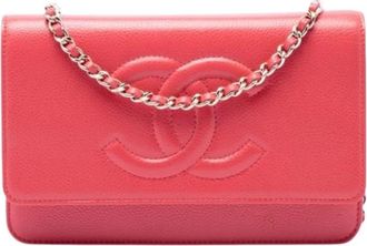 Chanel Portefeuille sur cha&icirc;ne Pre-owned - Femme - Pre-owned - Rose - Taille: ONE Size