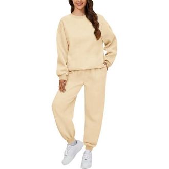 Generic Co Ord Ensembles pour femme 2 tenues d&eacute;contract&eacute;es &agrave; manches longues et haut court pour femme Ensemble de v&ecirc;tements de d&eacute;tente pour femme Ensemble de 