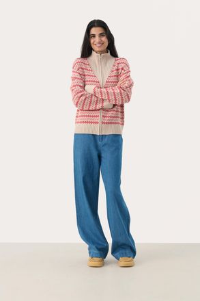 Part Two Strickjacke Gerade Passform red