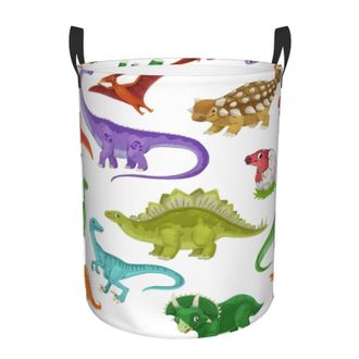 Generic Niedlicher Cartoon-Dinosaurier Korb Aufbewahrung Rund W&auml;schek&ouml;rbe Stehender W&auml;schebeh&auml;lter F&uuml;r Kleidung Waschk&uuml;che W&auml;schekammer