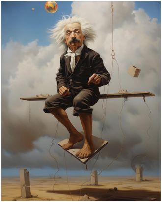 Wallario Poster - Schwebende Gedanken in Premiumqualit&auml;t, Gr&ouml;&szlig;e: 40 x 50 cm