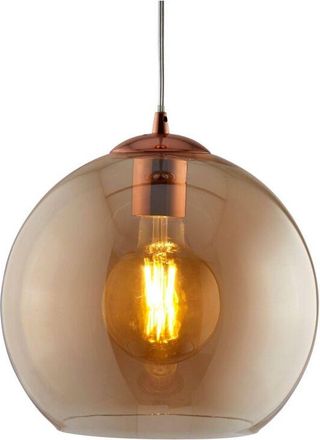 Searchlight Suspension balls 1L Rond métal Laiton antique avec verre ambré E27 60w max Diam 30cm
