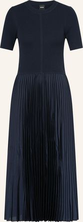 HUGO BOSS Kleid Fadridi Im Materialmix Mit Plissees blau