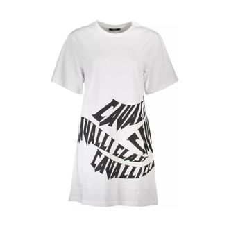 Cavalli Kurzes Wei&szlig;es Baumwollkleid - - Dresses - Damen - Wei&szlig; - XS