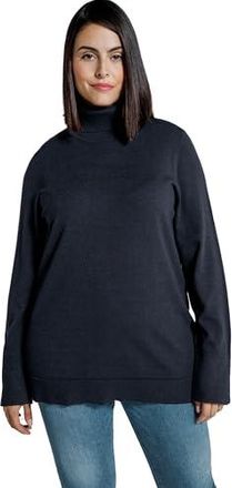 Ulla Popken Rollkragenpullover Pull à col roulé, Bleu Marine, 60-62 Femme