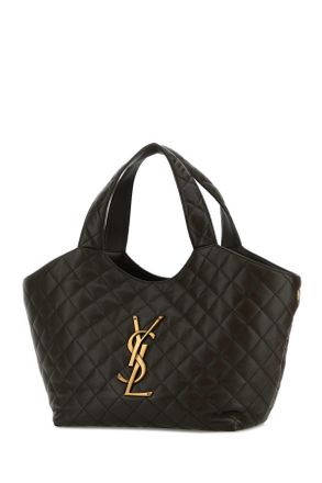 Saint Laurent Womens Charcoal Nappa Medium Icare Shopping Bag Lightmusk Borse A Mano