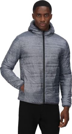 Regatta Professional Herren Mens Firedown Insulated Packaway Jacket Pack it Regenjacke, Grau meliert (schwarz), M