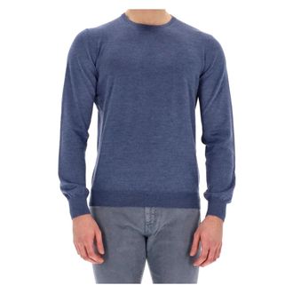 Barba Klar Blauer Woll-Kaschmir Pullover - - Knitwear - Herren - Blau - 3XL