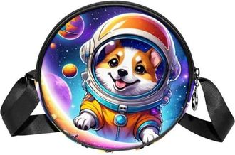 Generic Sac &agrave; bandouli&egrave;re rond pour femme, petit sac &agrave; bandouli&egrave;re avec fermeture &eacute;clair et bretelles r&eacute;glables style d&eacute;contract&eacute; pour femmes et filles