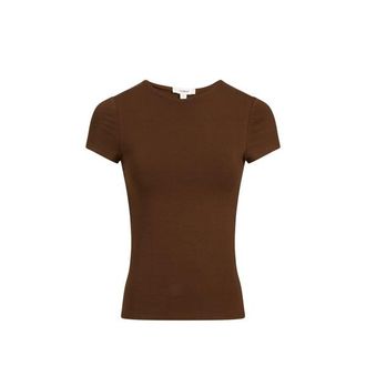 Topshop Top uni &agrave; col rond en coton m&eacute;lang&eacute;