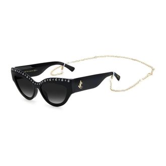 Jimmy Choo London Femme, Accessoires, Noir, Taille: ONE Size Lunettes de soleil en ac&eacute;tate noir avec verres gris
