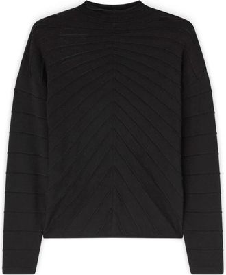Motivi Pull col roul&eacute; en viscose avec motif en maille Chevron - Femme - Pulls - Bleu - Taille: 40 FR