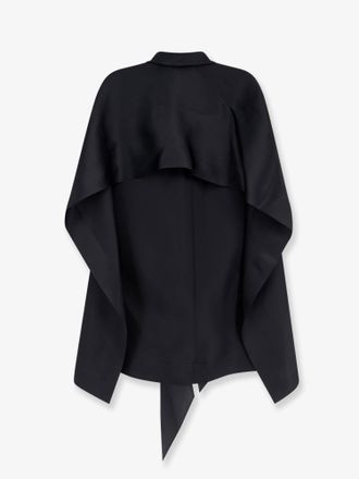 Alberta Ferretti Womens Silk Cape Black Jacket
