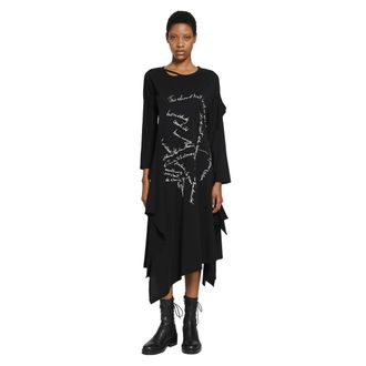 Yohji Yamamoto Handwriting Print Dress